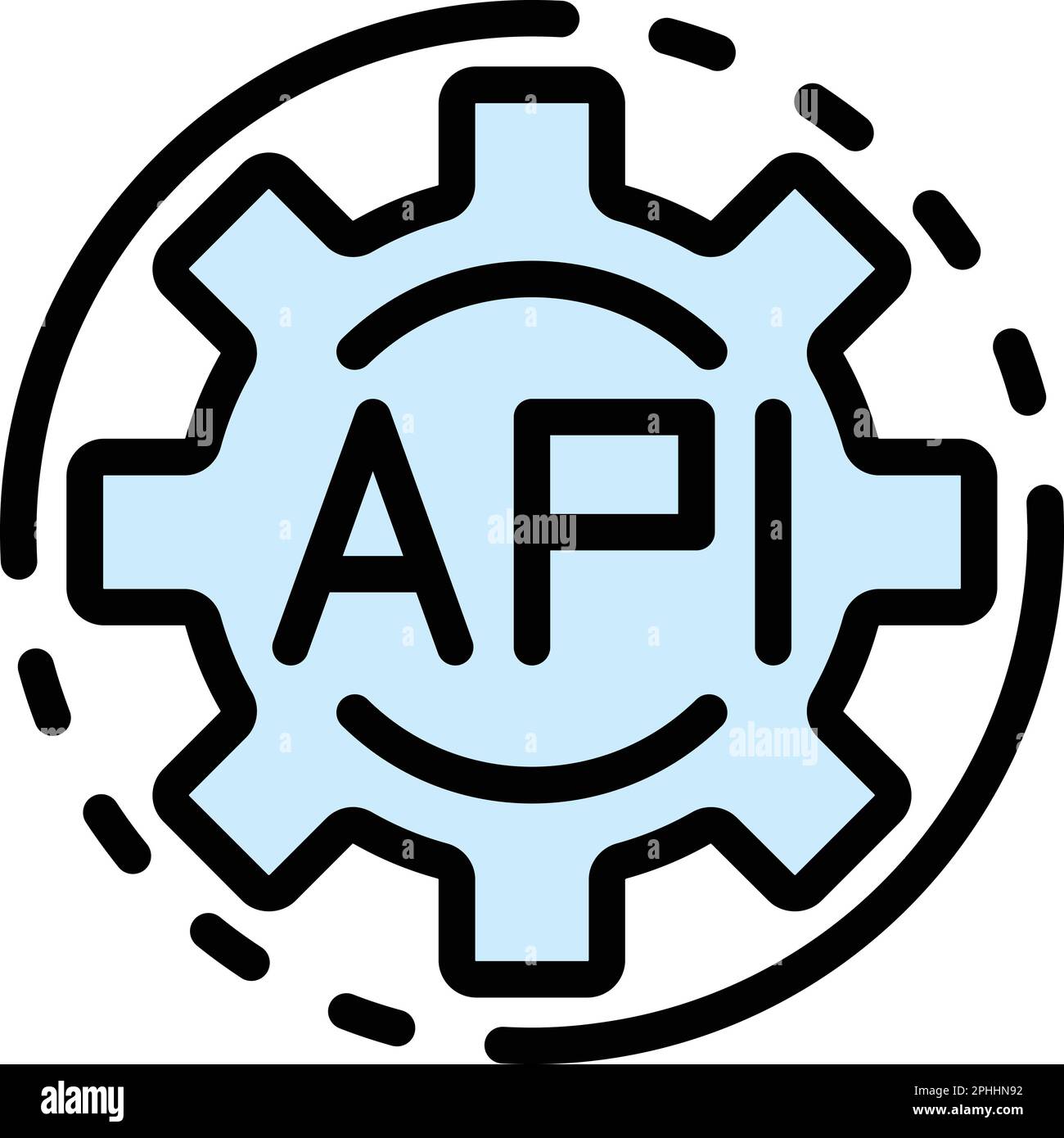 Api code gear icon. Outline Api code gear vector icon for web design ...