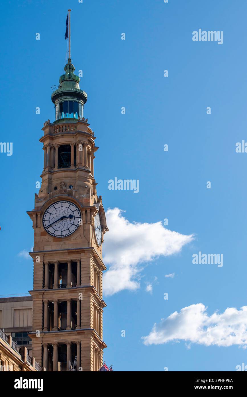 The 73 meter clock tower of the Sydney General Post Office (GPO) was ...