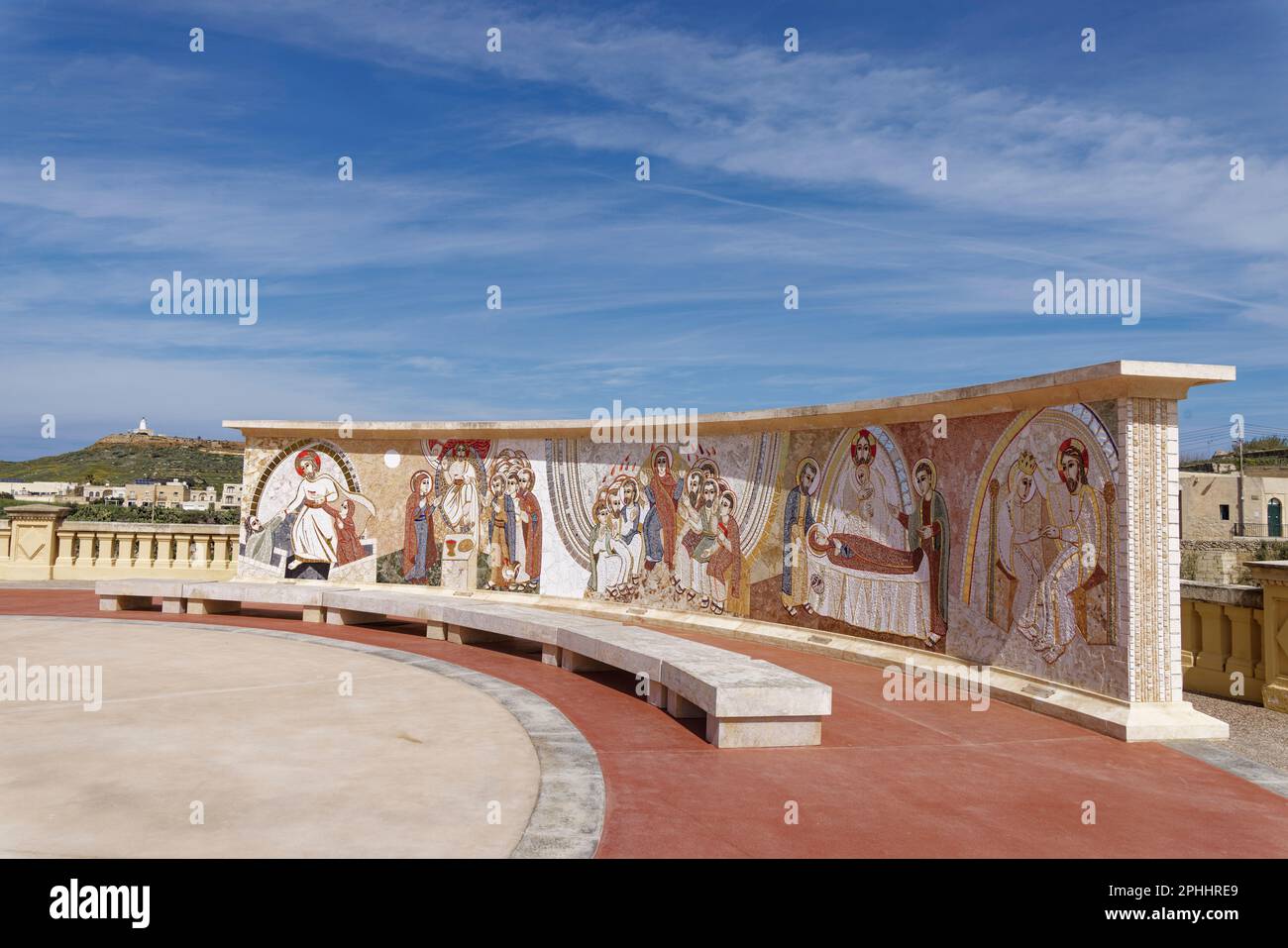 Gharb, Gozo island, Malta. 22nd Mar, 2023. The Ta' Pinu Basilica is ...