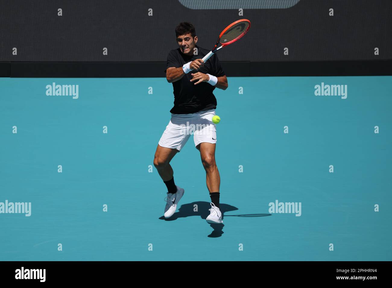 MIAMI GARDENS, FLORIDA - MARCH 27: Cristian Garin on Day 9 of the Miami ...
