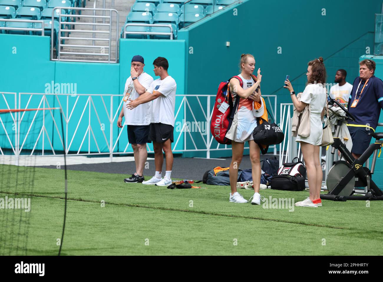 MIAMI GARDENS, FLORIDA - MARCH 27: Elena Rybakina on Day 9 of the Miami ...