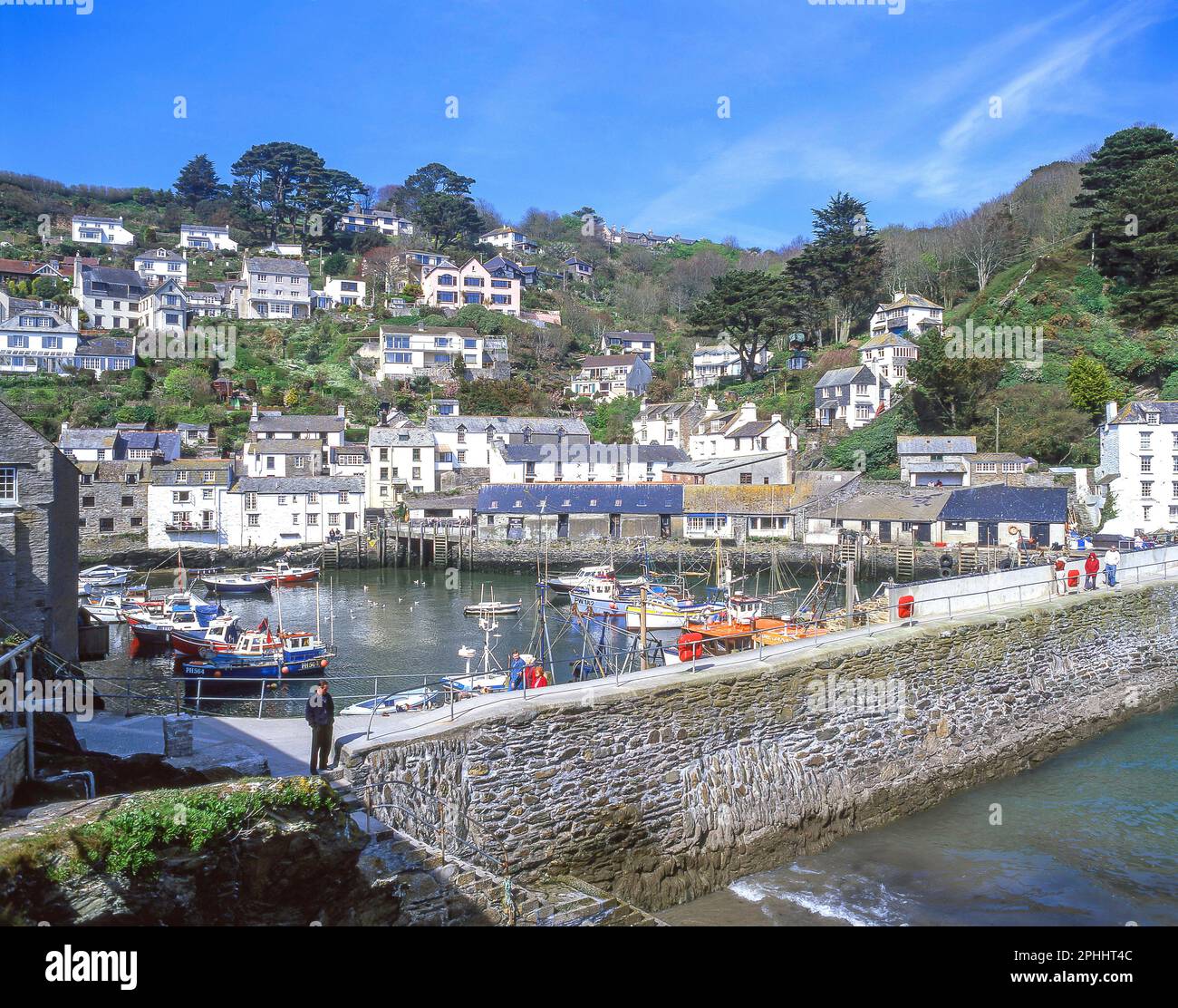 Polperro Harbour, Polperro, Cornwall, England, United Kingdom Stock ...
