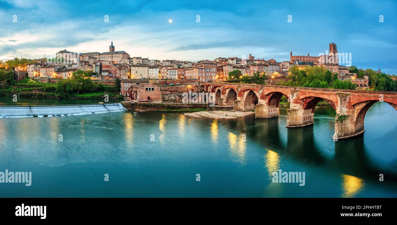 Historical Old Town of Albi, panoramic view of the Sainte-Cécile ...