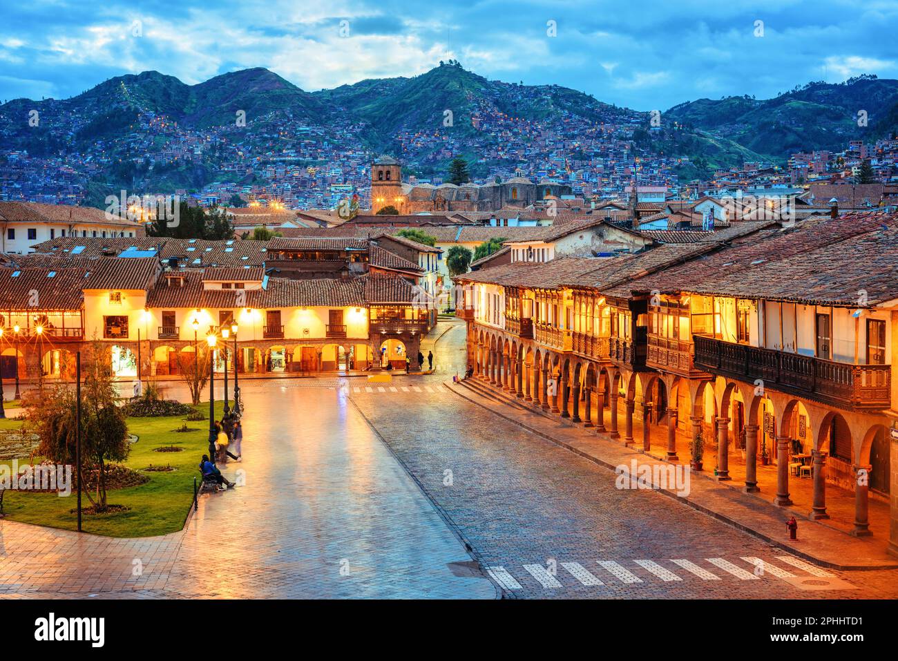 Cusco Old town, Peru, view of the traditional colonial style houses ...