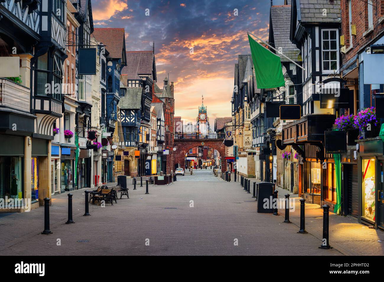 Historical Old town of Chester city, famous for its well preserved ...