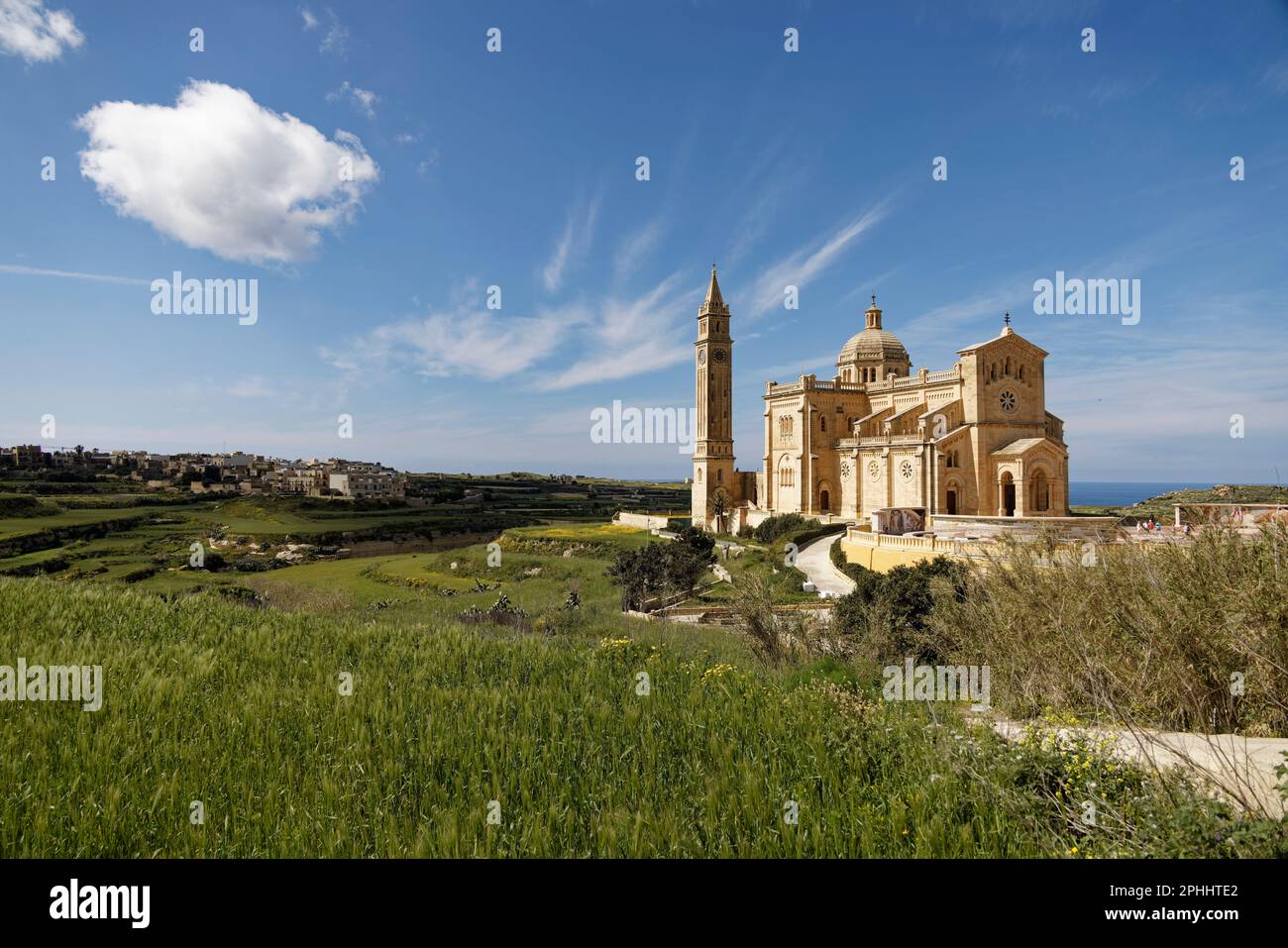 Gharb, Gozo island, Malta. 22nd Mar, 2023. The Ta' Pinu Basilica is ...