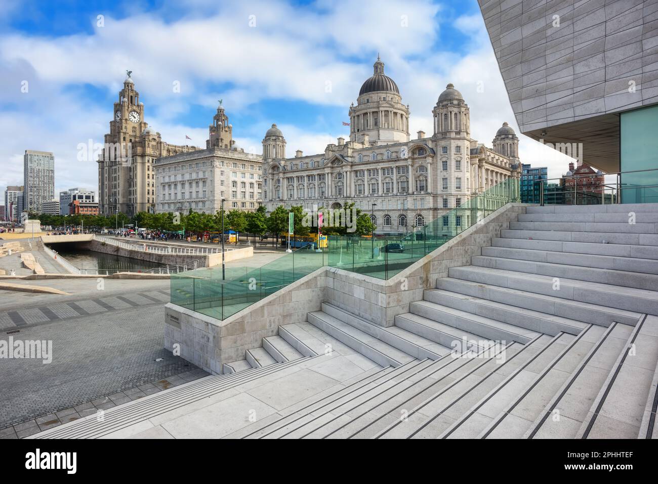 Monumental historical buildings in the Liverpool city center, England ...