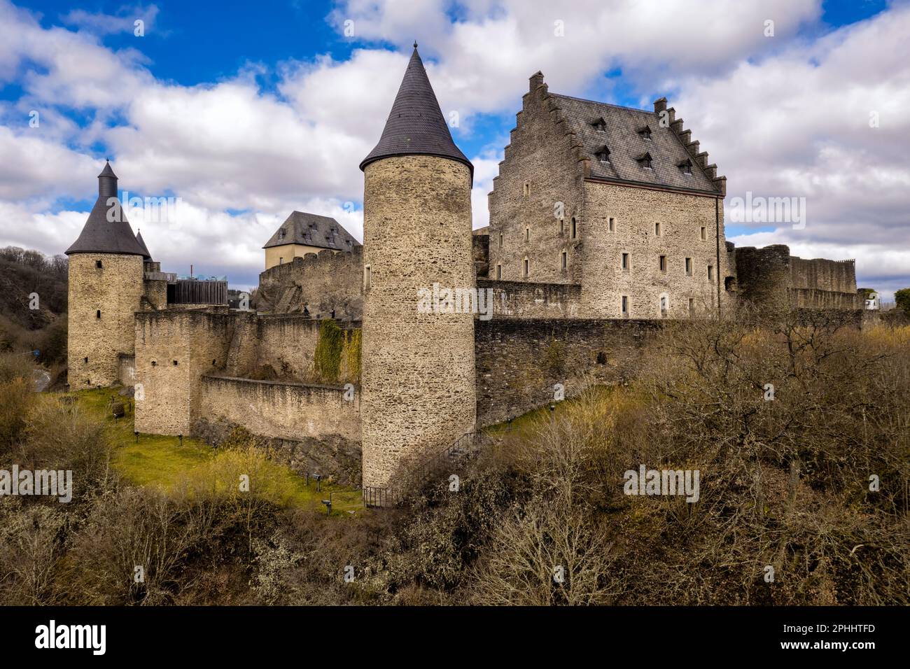 Medieval Bourscheid castle is the biggest castle in Duchy of Luxembourg ...
