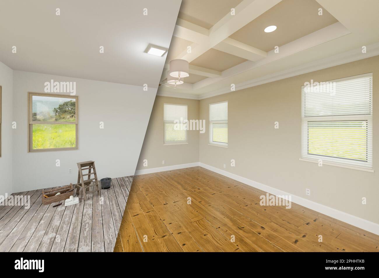 Coffered Ceilings Before And After