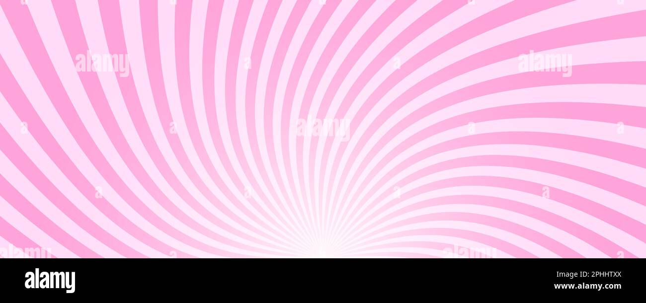 Twisted rays of rosy sunrise or sunset. Vortex pinwheel pattern. Pink ...