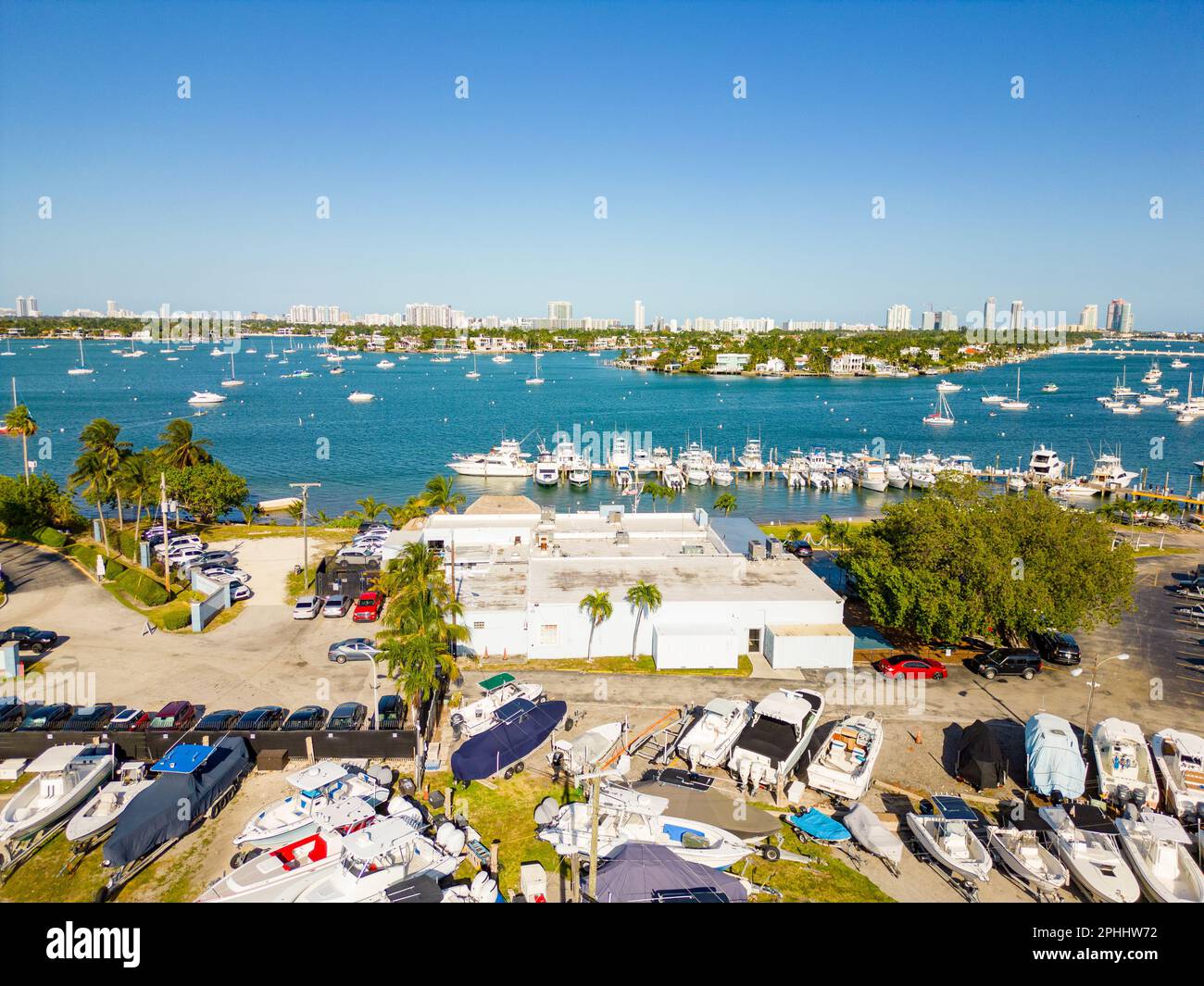 Aerial photo Miami Yacht Club on Watson Island Stock Photo - Alamy