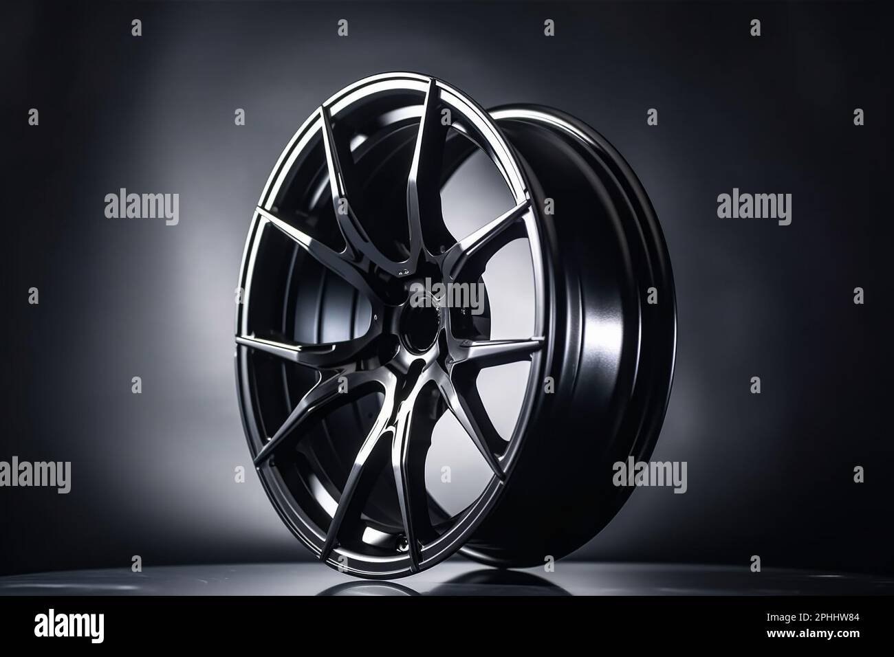 black beautiful sports alloy wheels on black background Stock Photo - Alamy