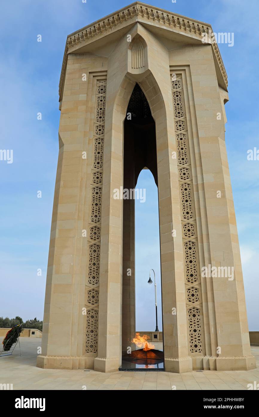 Eternal Flame Monument at the Alley of the Martyrs in Baku Stock Photo ...