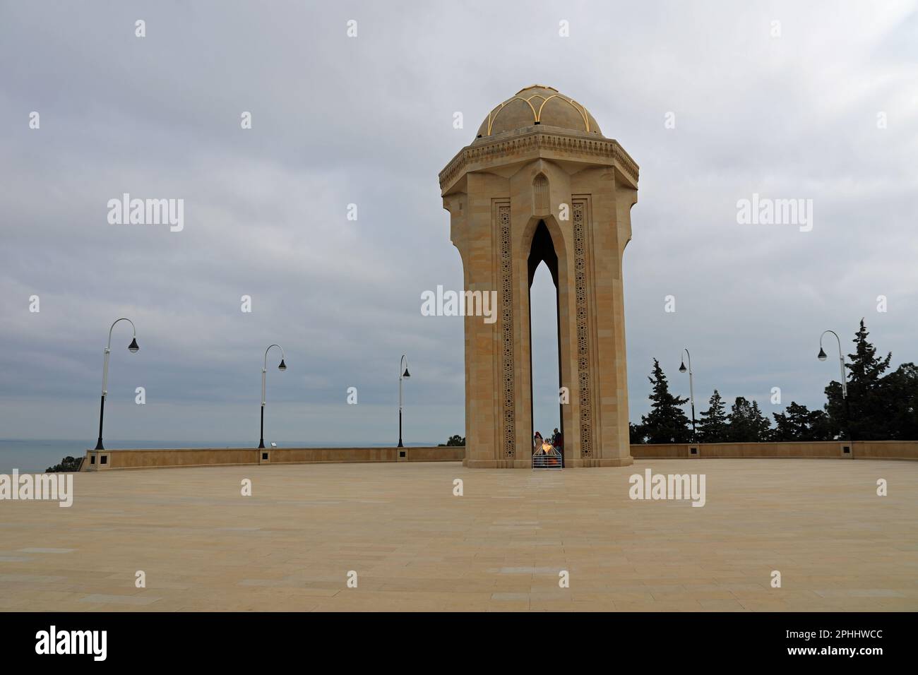 Eternal Flame Monument at the Alley of the Martyrs in Baku Stock Photo ...