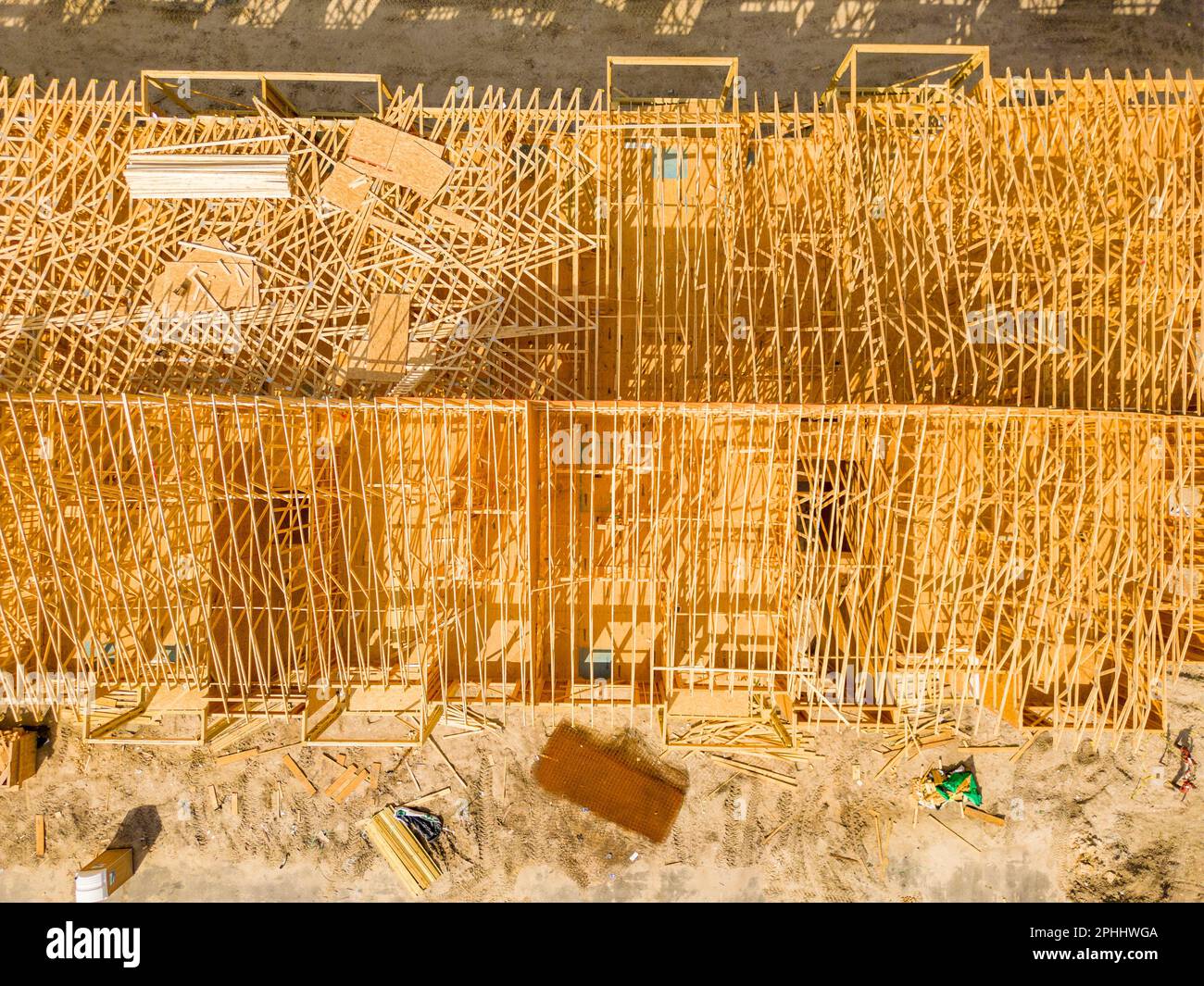 Aerial photo wood frame construction Vero Beach FL Stock Photo - Alamy