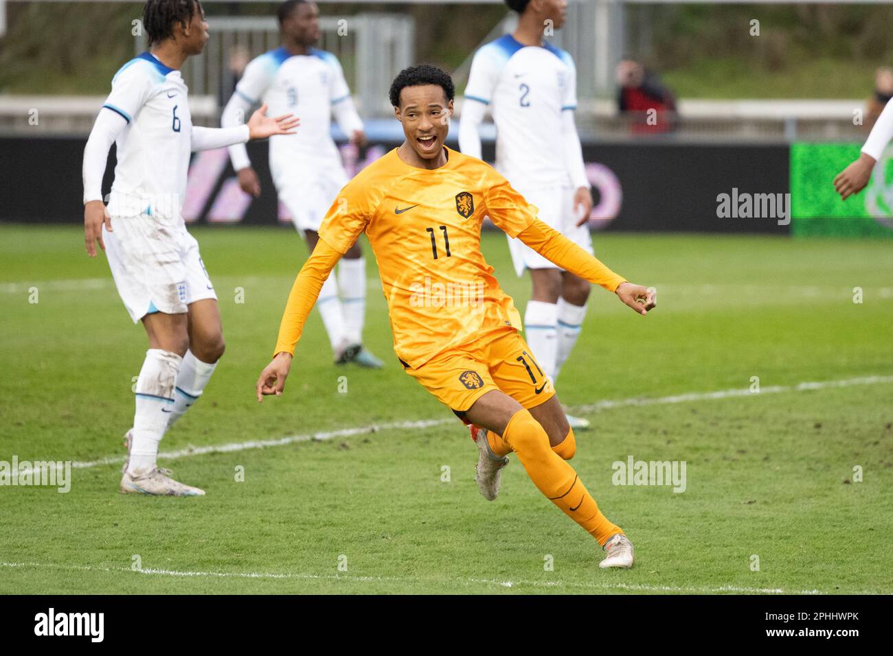 KATWIJK, NETHERLANDS - MARCH 28: Kayden Wolff of The Netherlands U17, Joy, 0-1 during the UEFA ...