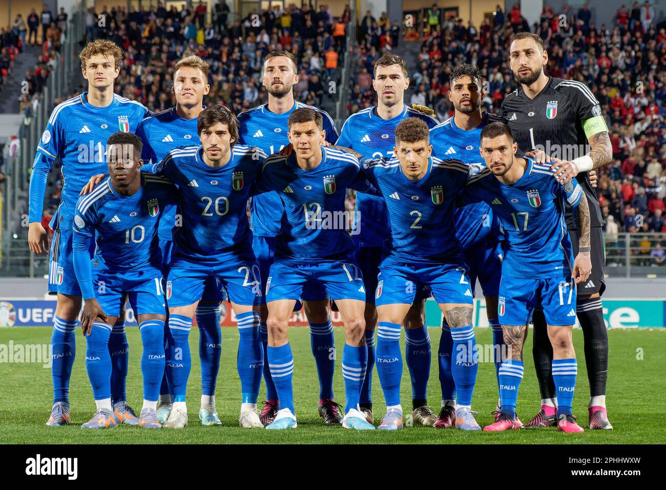 Italy team line up during European Qualifiers - Malta vs Italy, UEFA ...