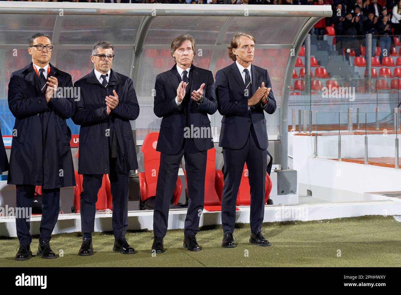 Coach Roberto Mancini (Italy) Team manager Gabriele Oriali (Italy ...