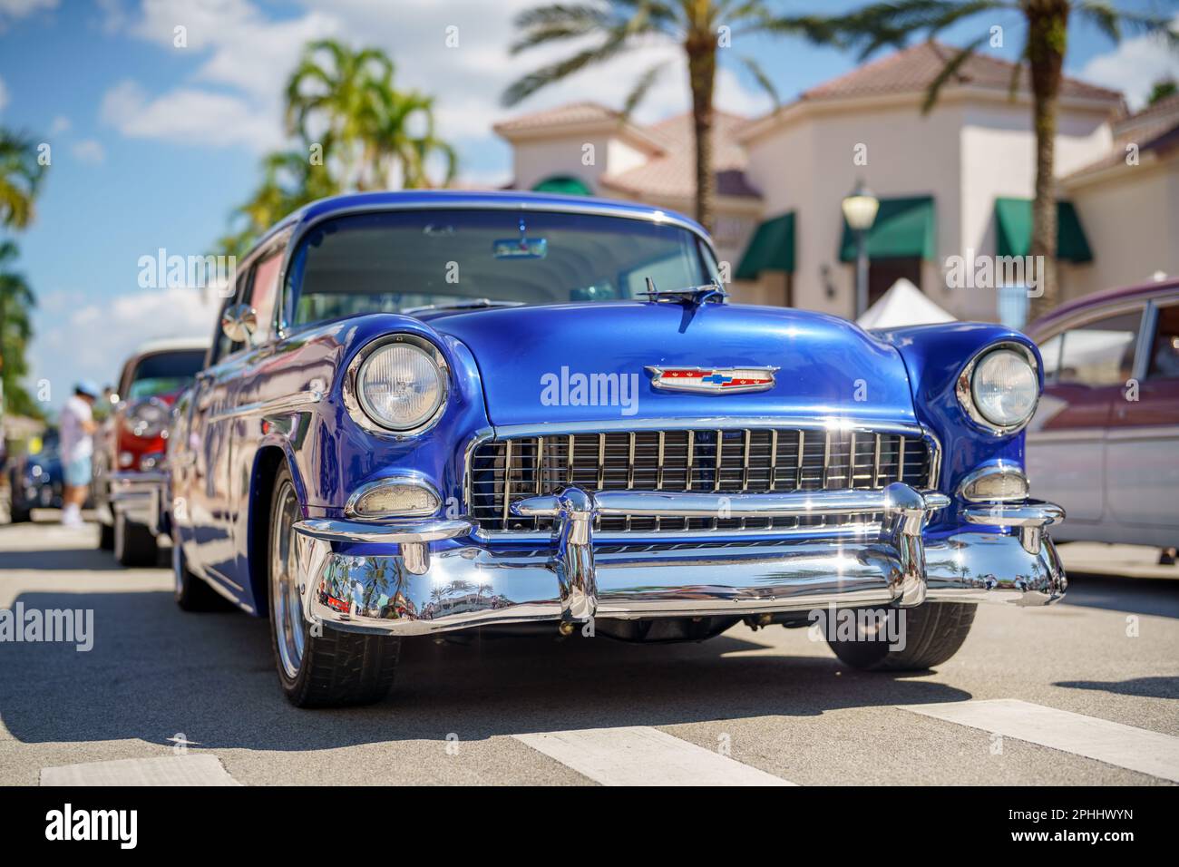 Weston, FL, USA - March 12, 2023: low front view of a classic vintage ...