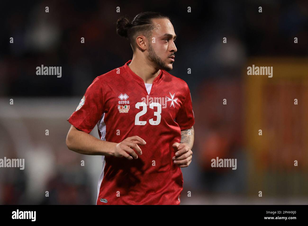 Attard, Malta, 26th March 2023. Jodi Jones of Malta looks on during the ...