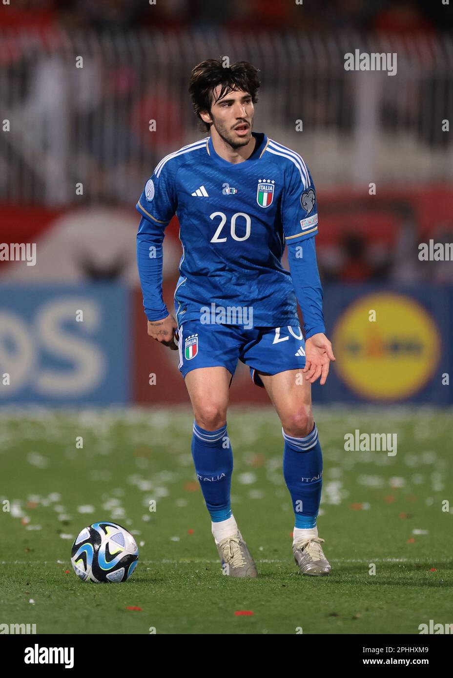 Attard, Malta, 26th March 2023. Sandro Tonali of Italy during the UEFA ...