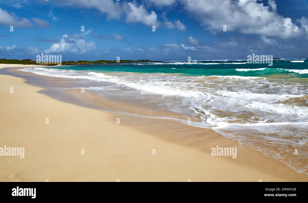 Shore Break waves on a Tropical Beach Stock Photo - Alamy