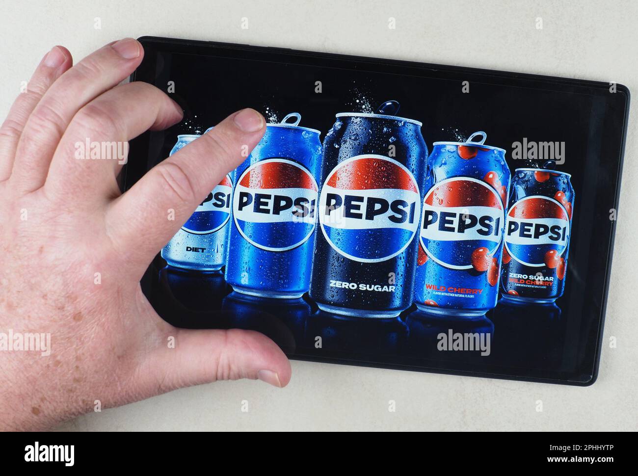 In this photo illustration, the new Pepsi logo on a smartphone and ...