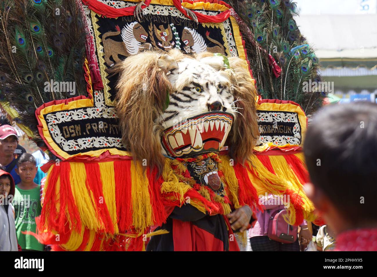 Javanese performing reog dance. Reog is a traditional dance that become ...