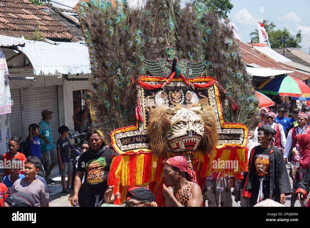 Javanese performing reog dance. Reog is a traditional dance that become ...