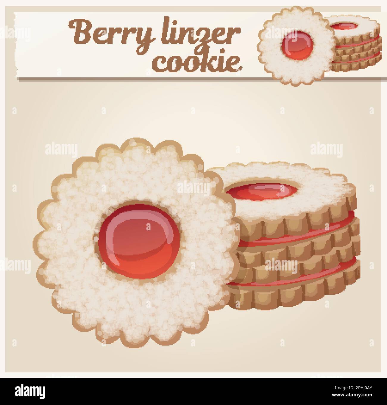 Berry linzer cookies. Cartoon vector illustration Stock Vector Image ...