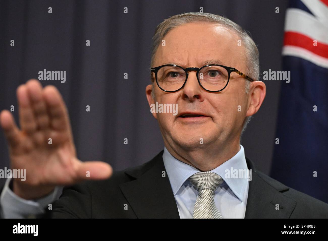 Prime Minister Anthony Albanese at a press conference at Parliament ...