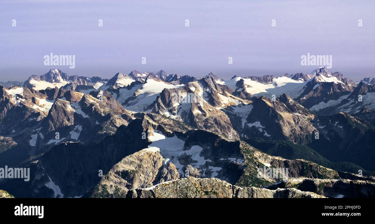A Panorama of the Remote and Rugged North Cascades from Luna Peak ...