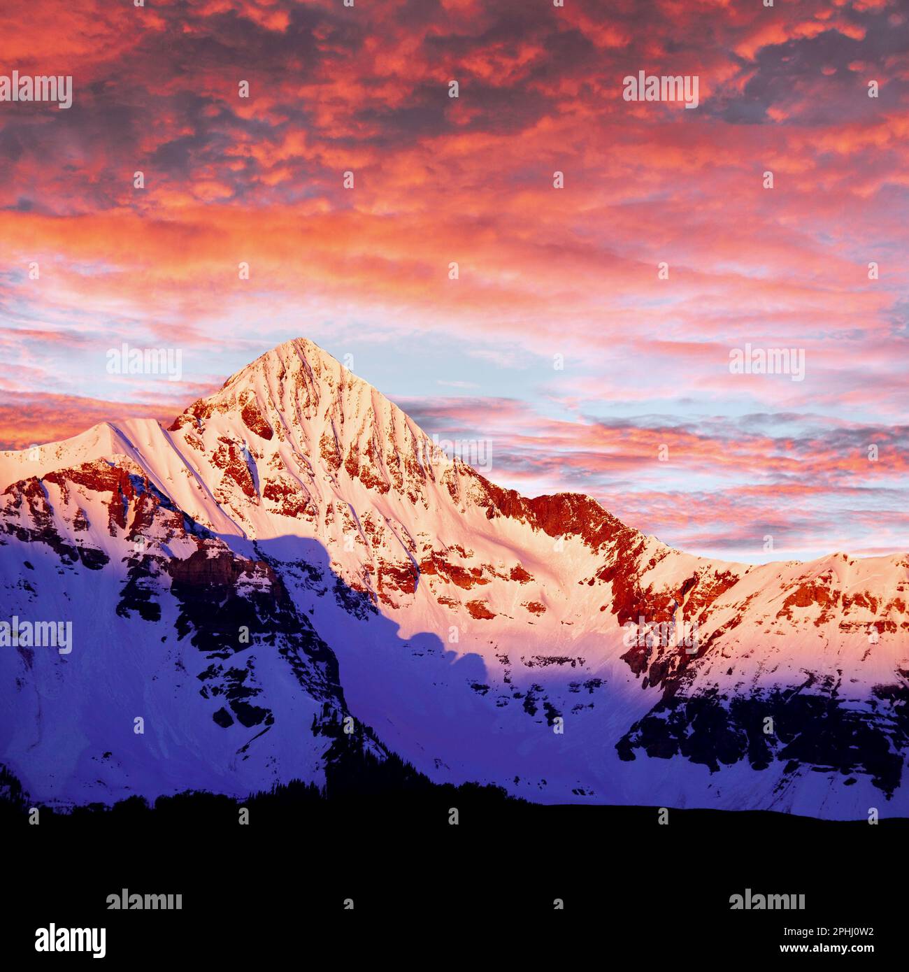 Snowy Rocky Mountain Sunset