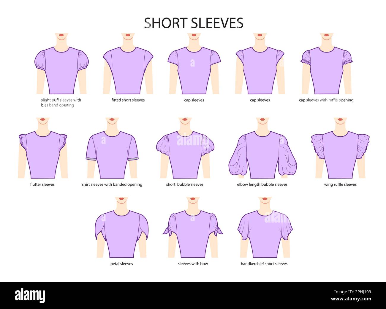 Set of Short sleeves clothes fitted, cap, puff, flutter, shirt, bubble ...