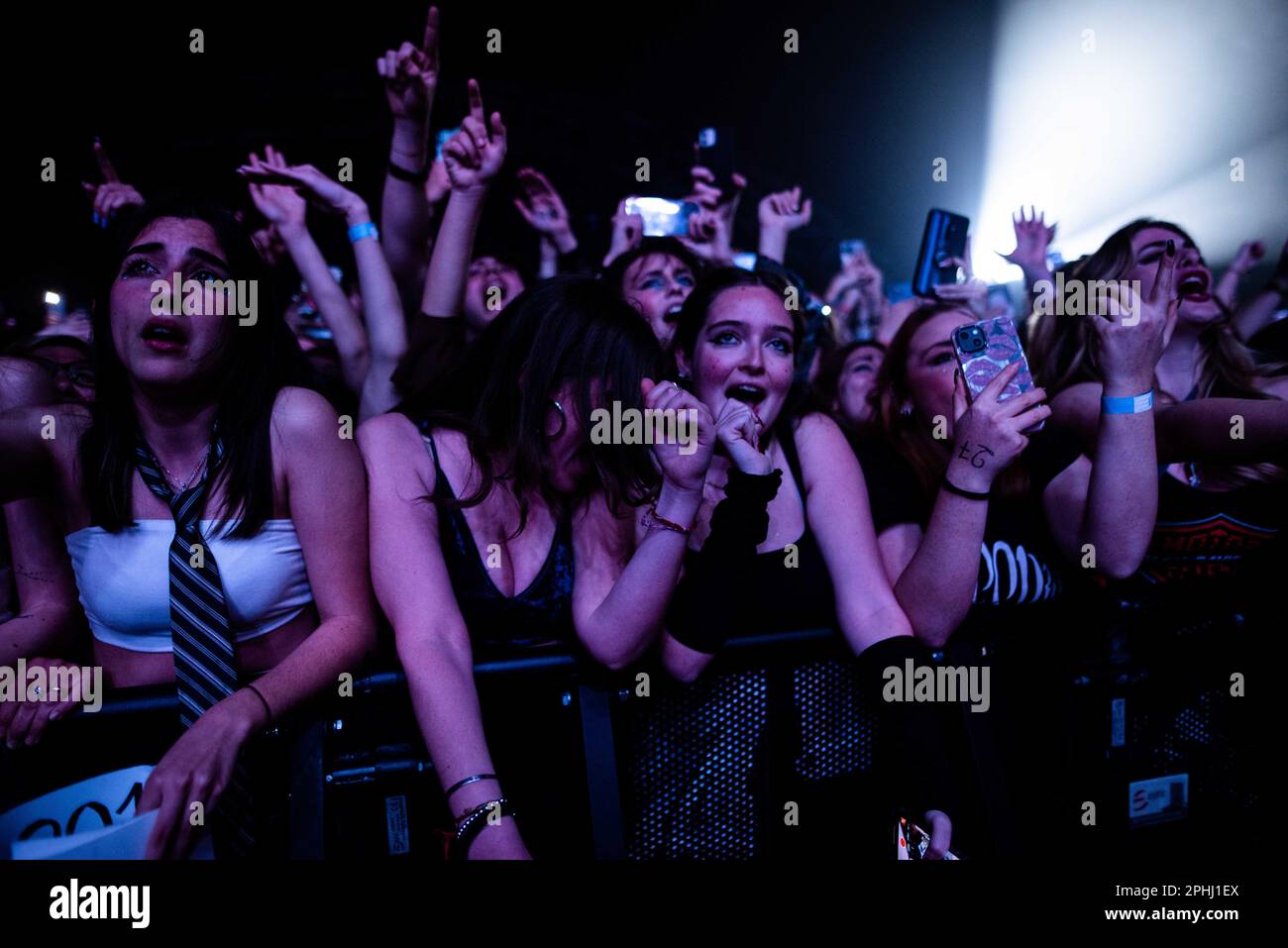 Naples, Italy. 29th Mar, 2023. Maneskin - Supporters /fans during the ...