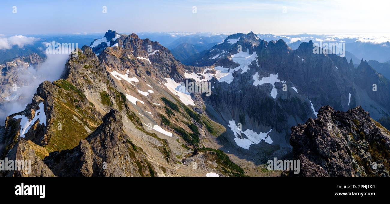 Monte Cristo, Kyes, and Columbia Peak as Viewed from Cadet Peak. Monte ...