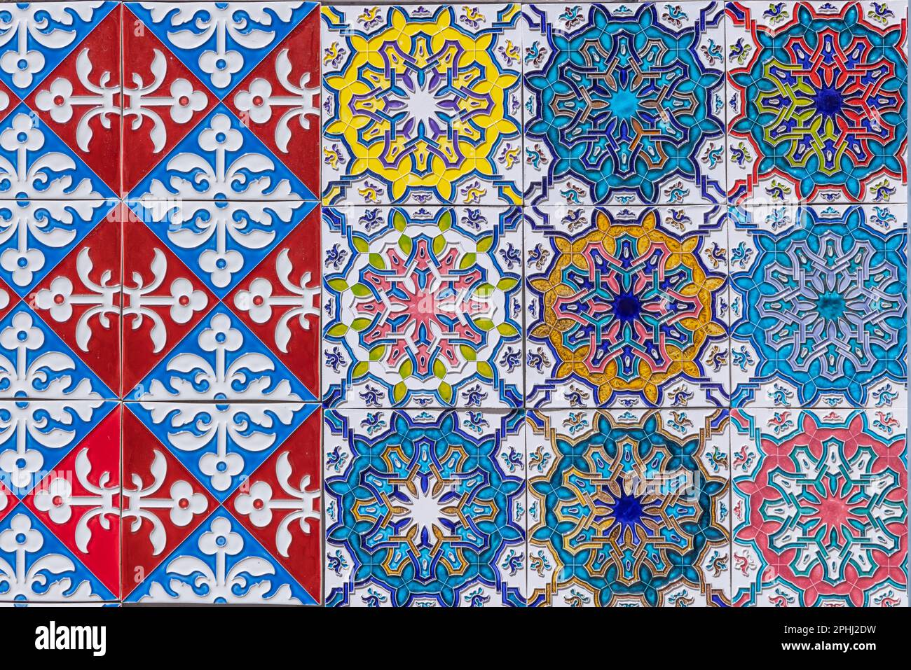Europe, Portugal, Lisbon. Colorfull traditional decorative tiles, known ...