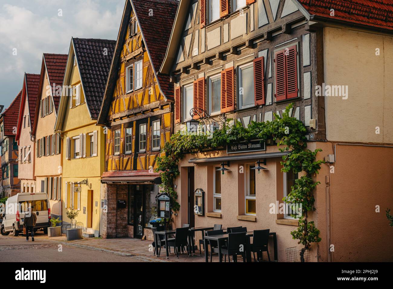 The Old Fachwerk houses in Germany. Scenic view of ancient medieval ...