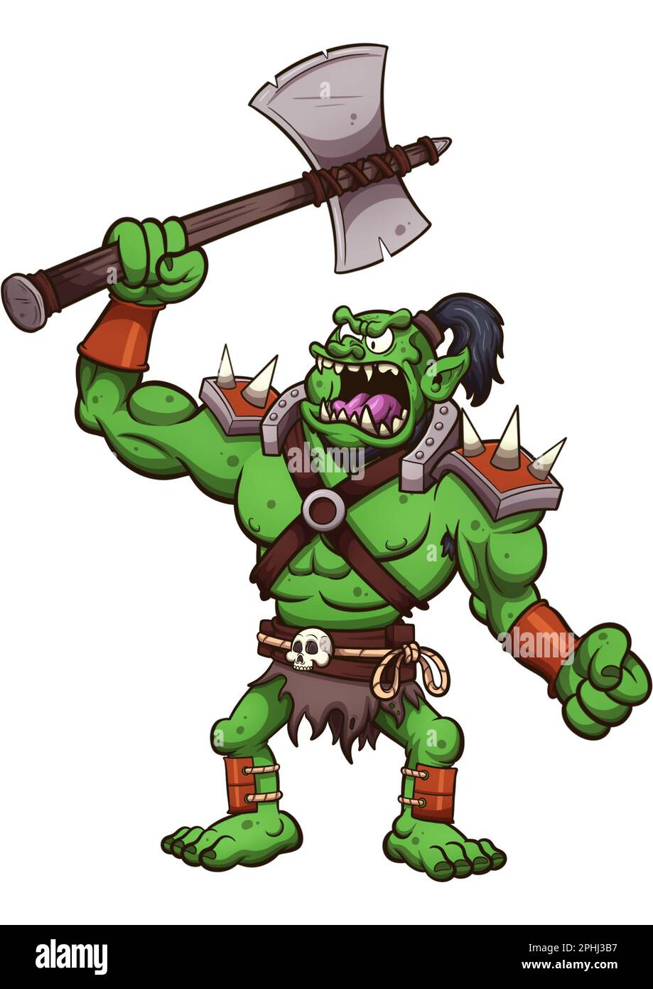 Troll Chief. Clip art illustration with simple gradients. All in one ...