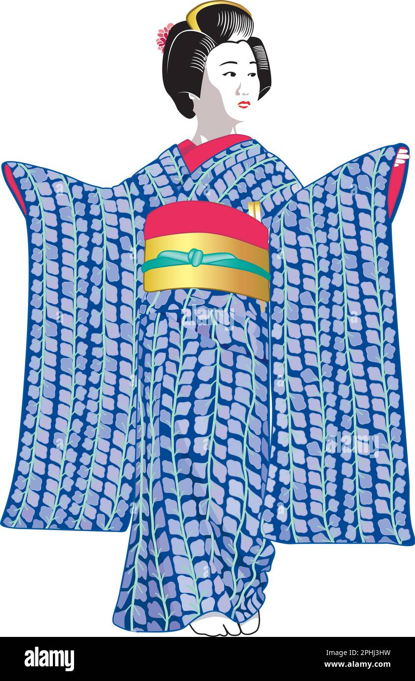 Japanese odori dancer Stock Vector Images - Alamy