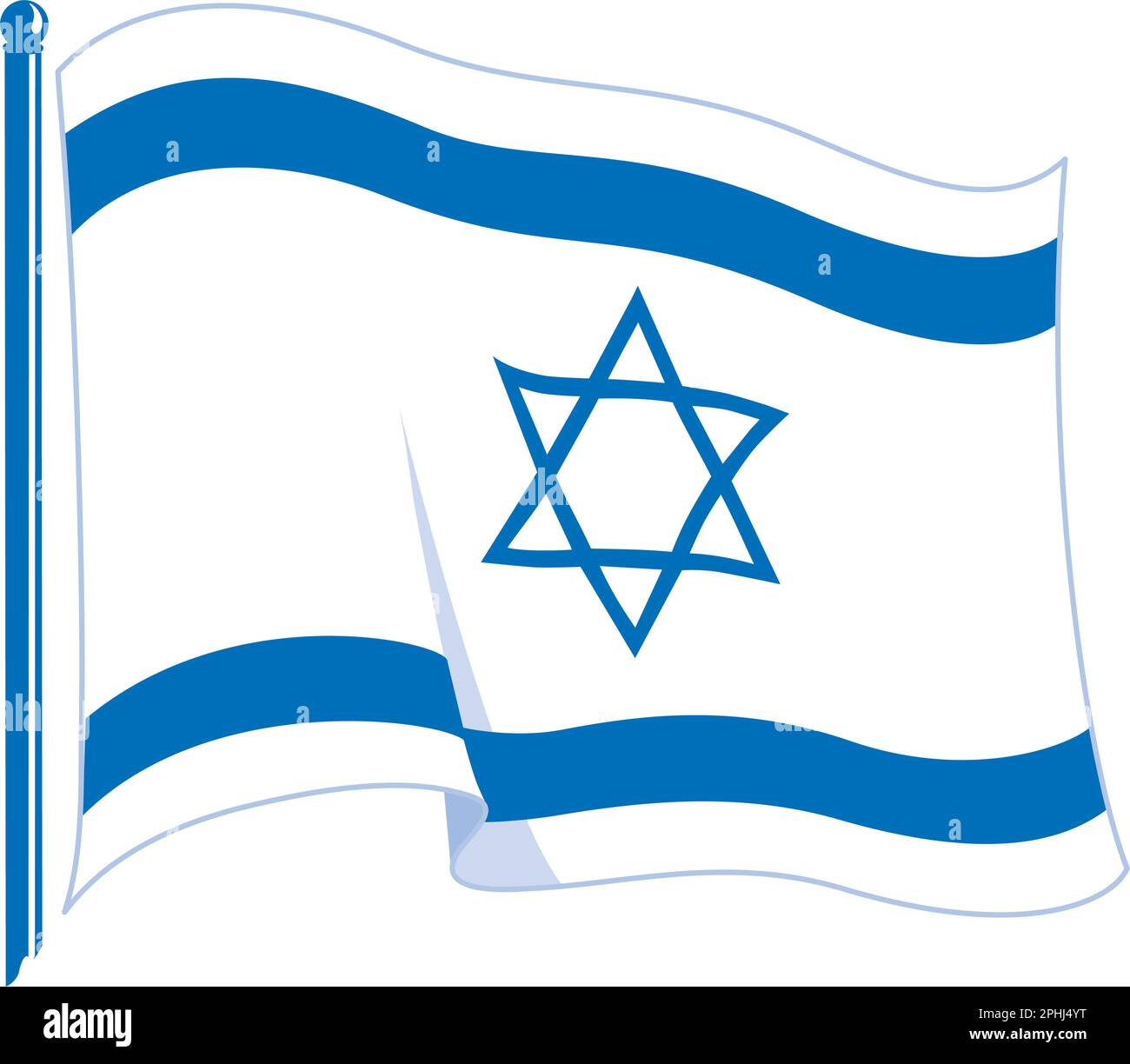 Flag of Israel, Israeli flag - flat colors, no blends Stock Vector ...