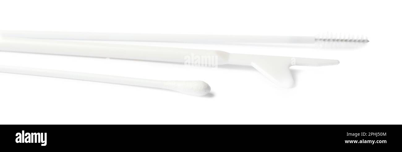 Disposable gynecological examination kit on white background Stock ...