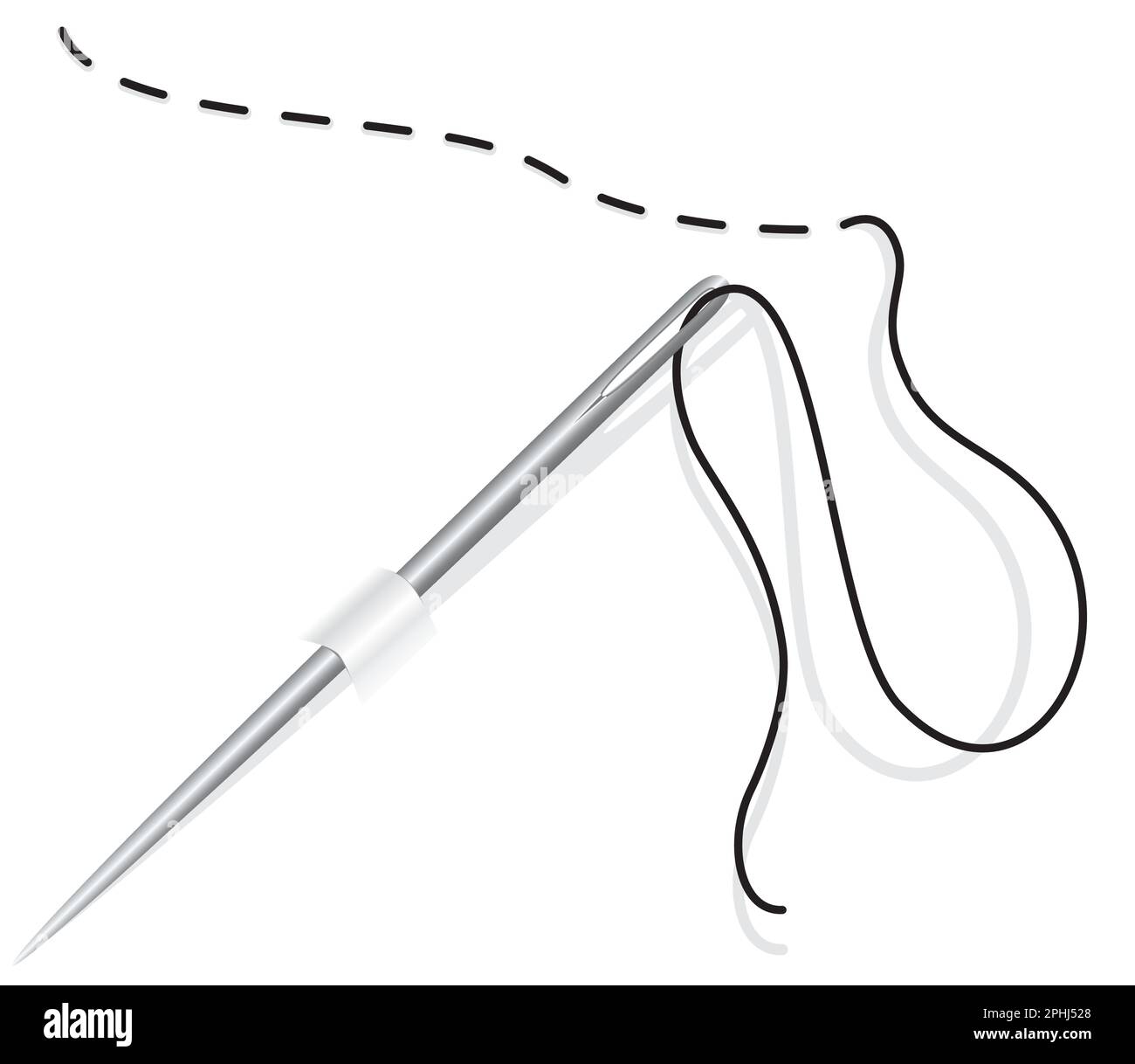 Threaded needle with stitches, an editable Adobe Illustrator file saved ...