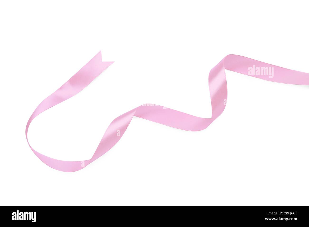 Beautiful ribbon isolated on white, top view Stock Photo - Alamy