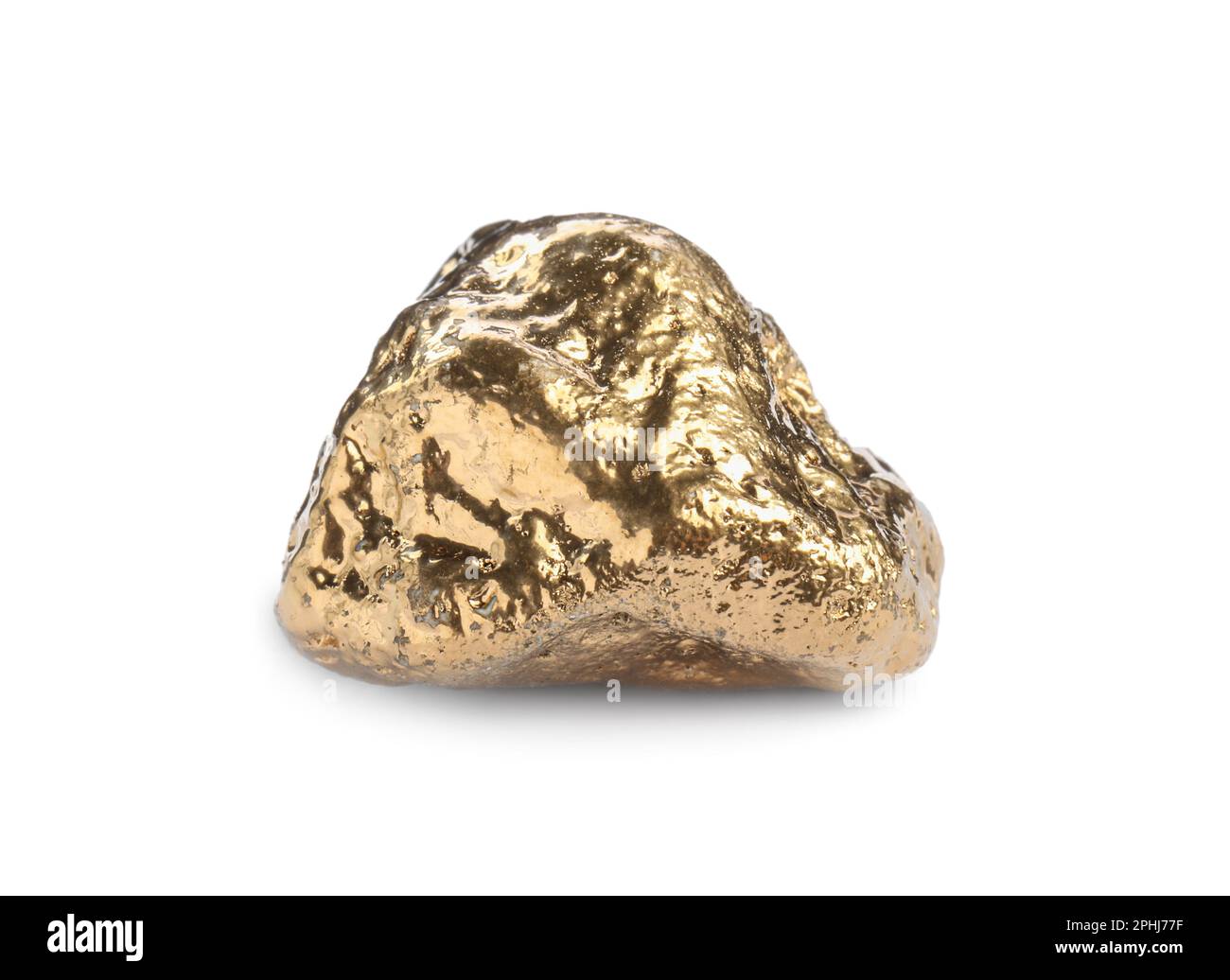 One beautiful gold nugget isolated on white Stock Photo - Alamy