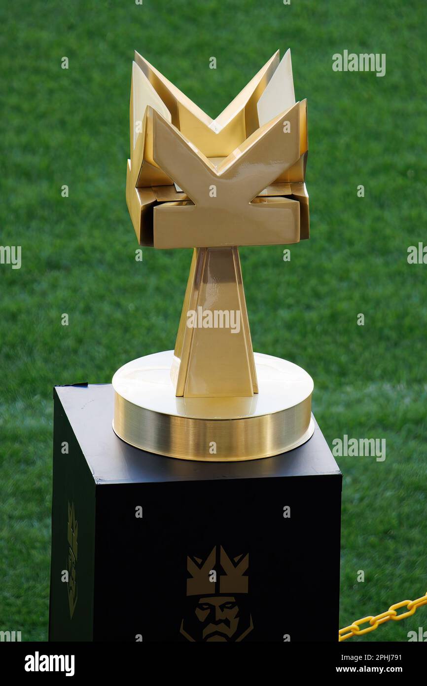 BARCELONA - MAR 26: The trophy of the Final Four of the Kings League ...