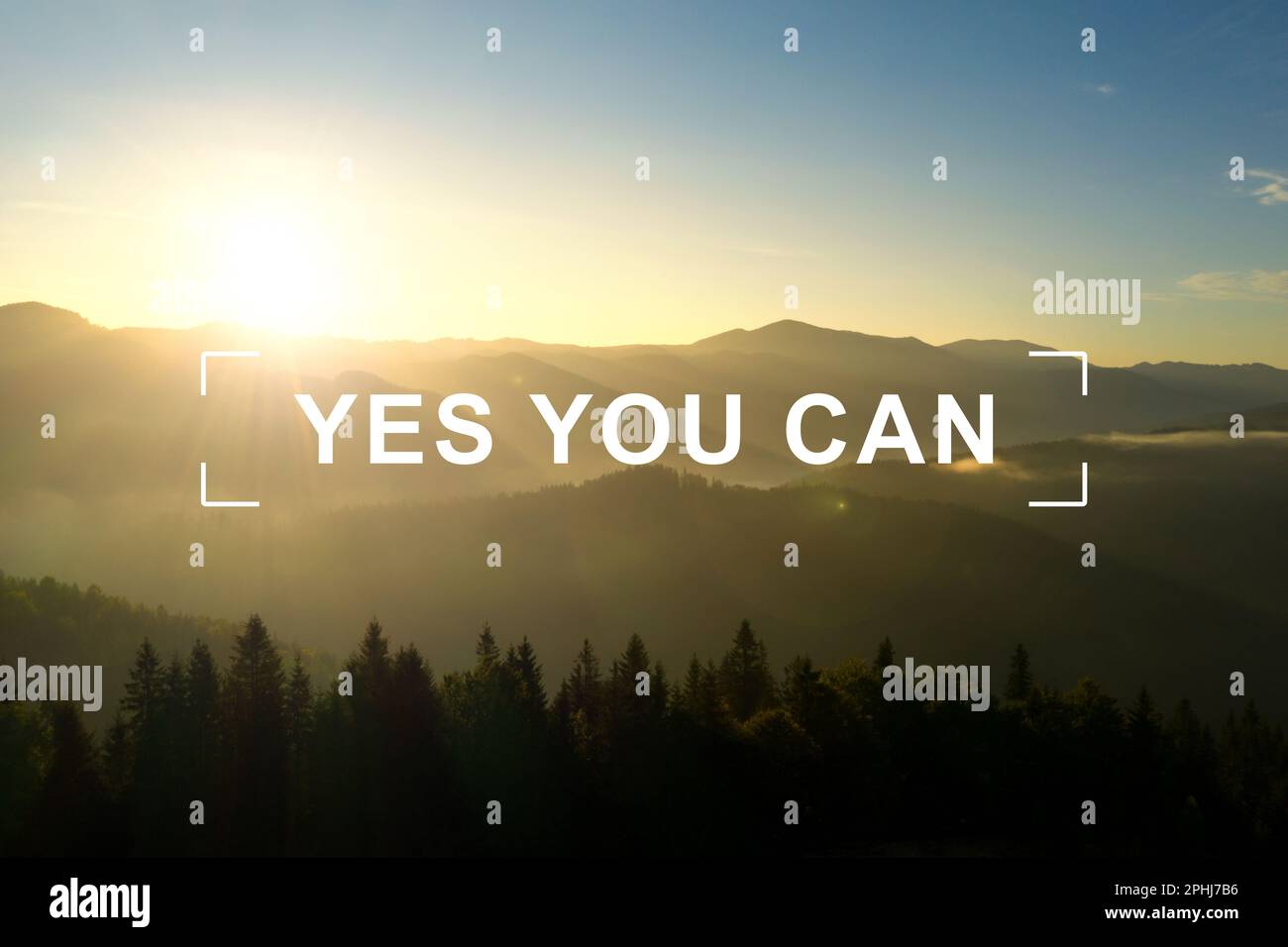 Yes You Can. Motivational quote inspiring to believe in yourself. Text ...