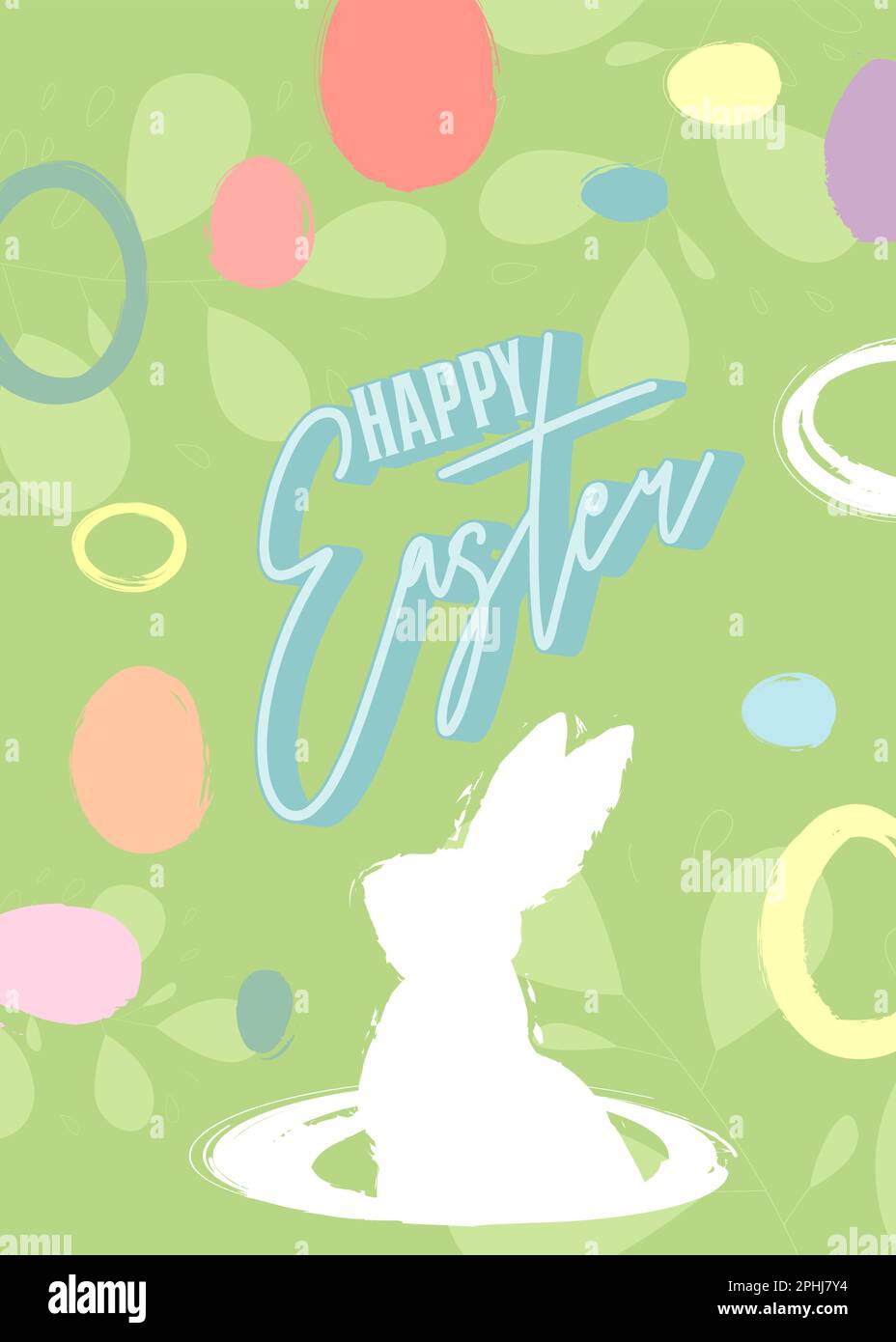 Easter Background Poster with rabbits and eggs. Elegant Holiday ...