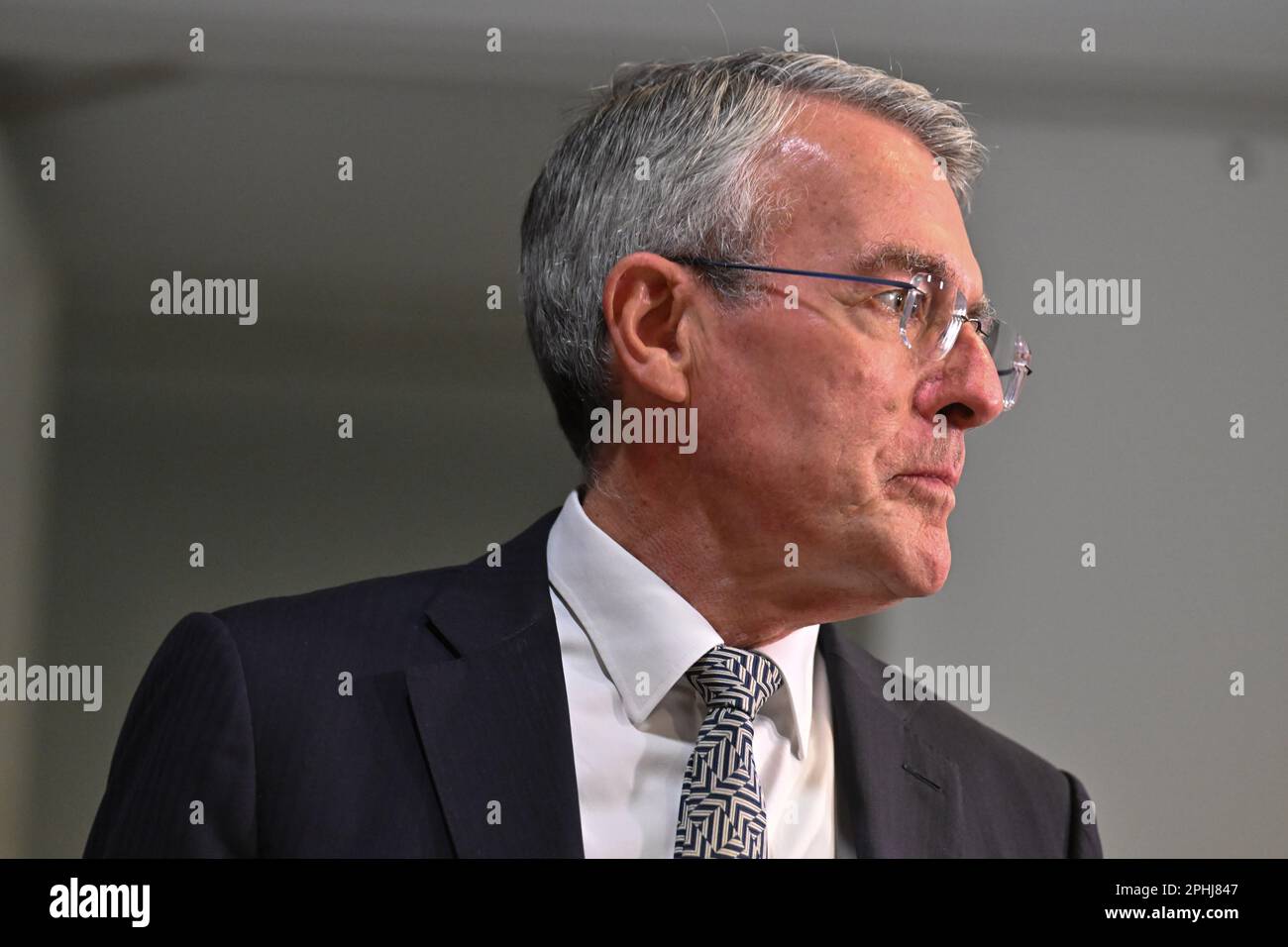 Attorney-General Mark Dreyfus arrives at a press conference at ...