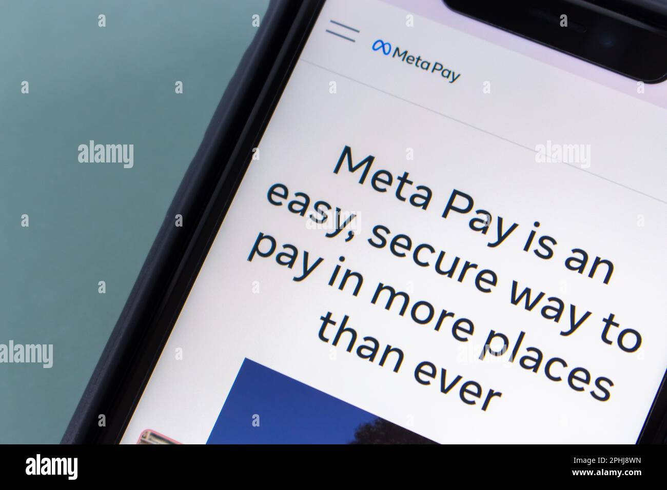 Vancouver, CANADA - Mar 18 2023 : Website of Meta Pay, payments service ...